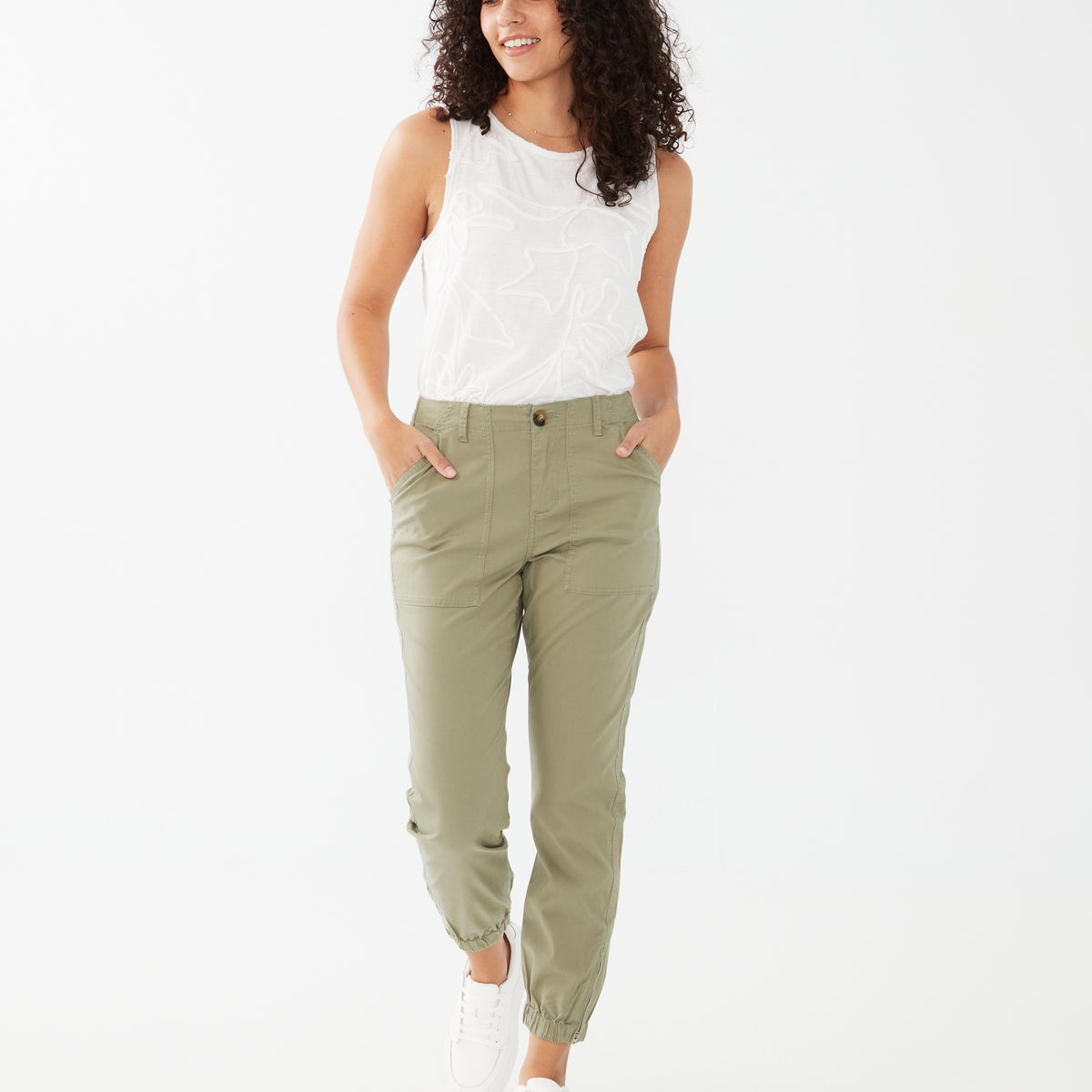 Tencel Cargo Olivia Slim Utility Ankle Pants – French Dressing Jeans Inc.