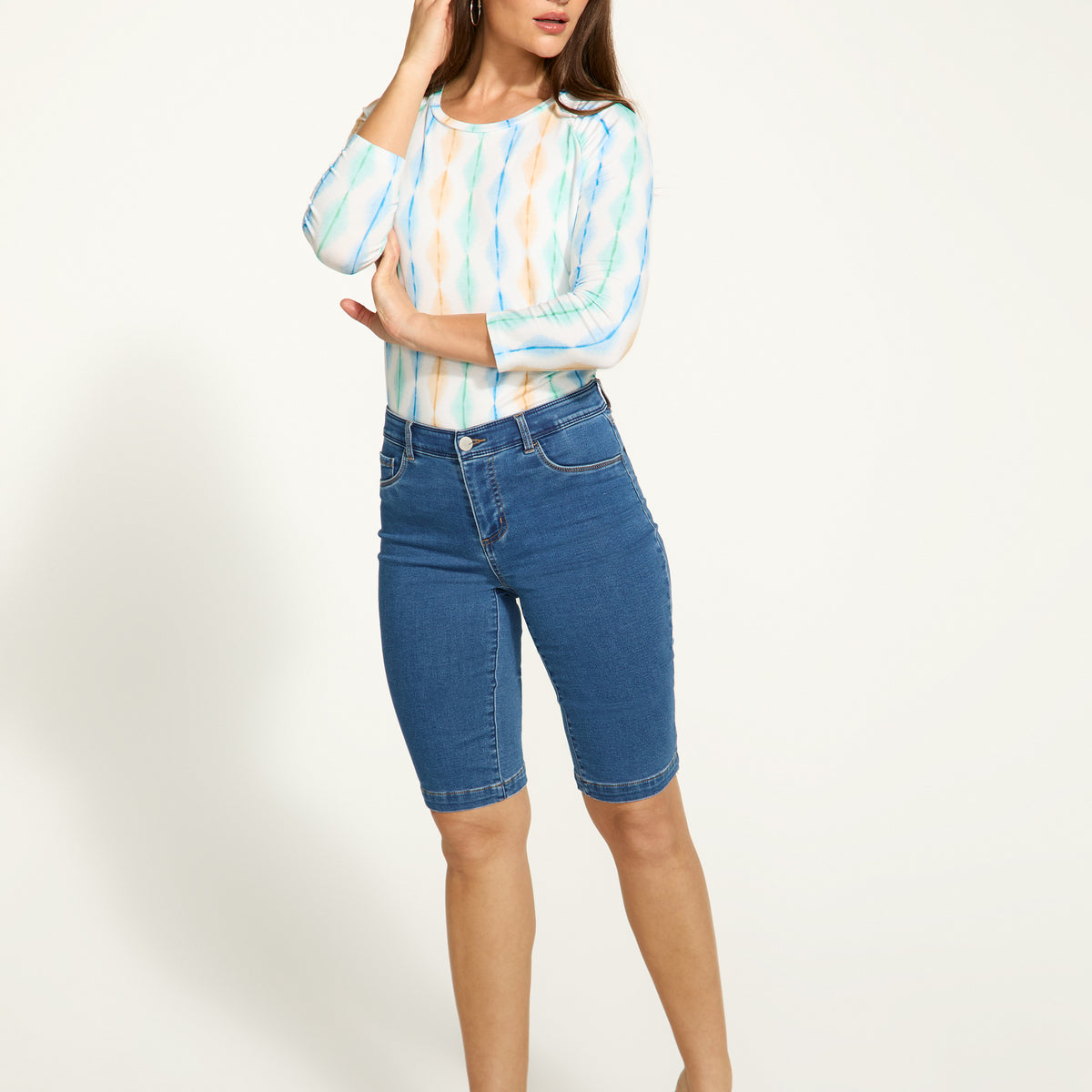 Olivia Bermuda Denim, Medium Wash – French Dressing Jeans Inc.