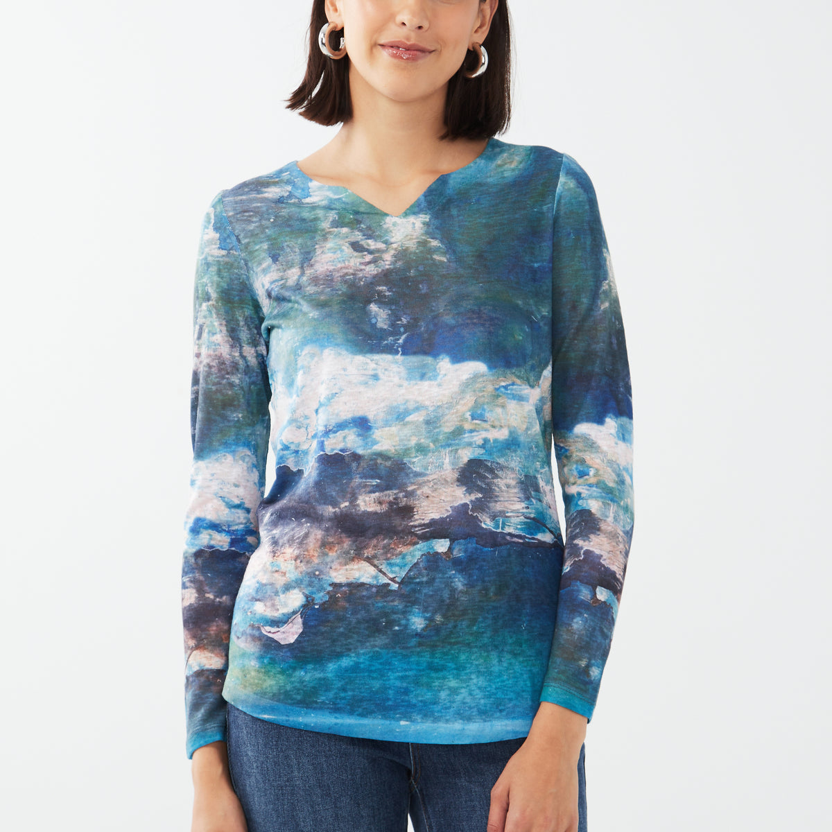 Long Sleeve Notch Neck Top – French Dressing Jeans Inc.