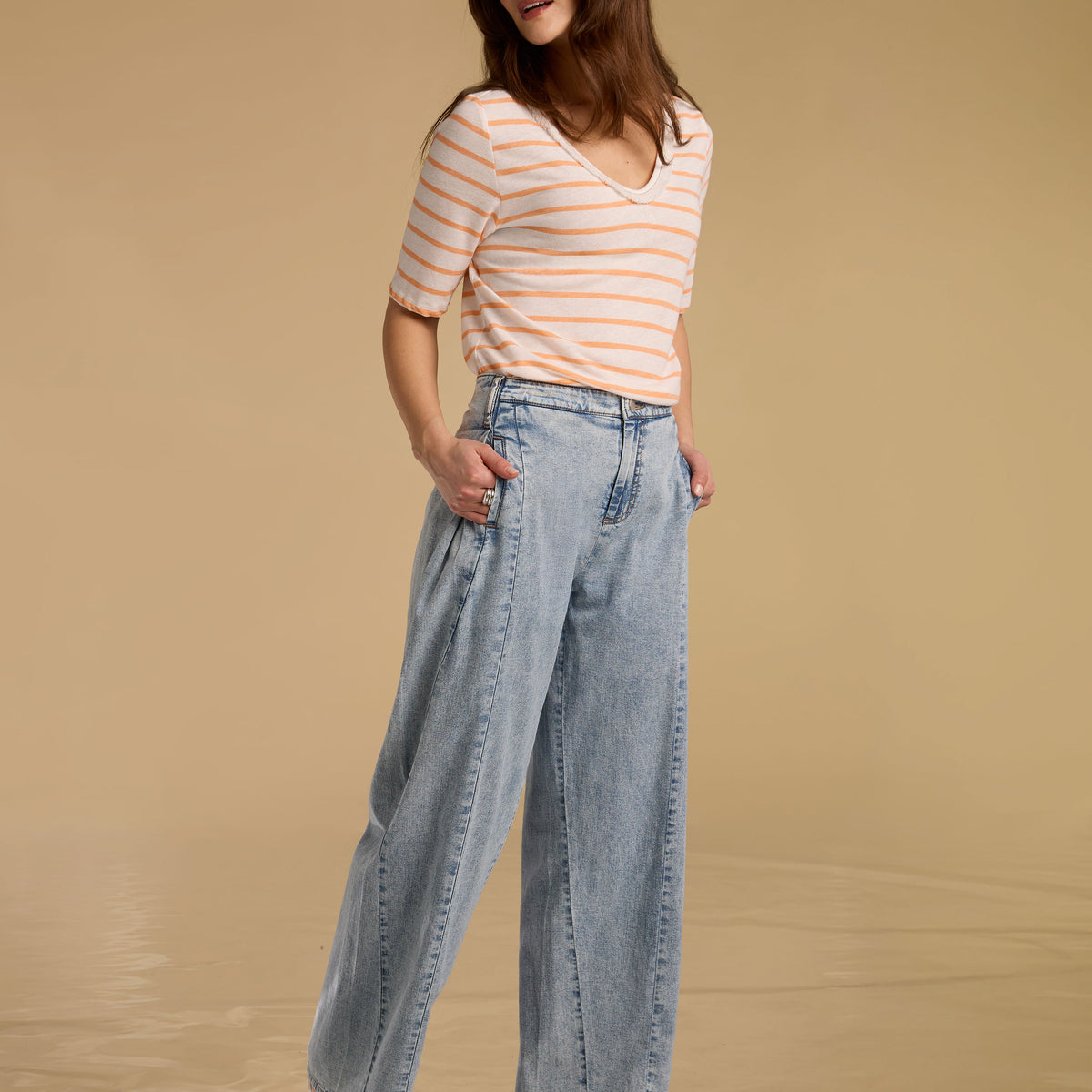 High Rise Wide-Leg Jeans Denim in Powder Wash | FDJ – French Dressing ...