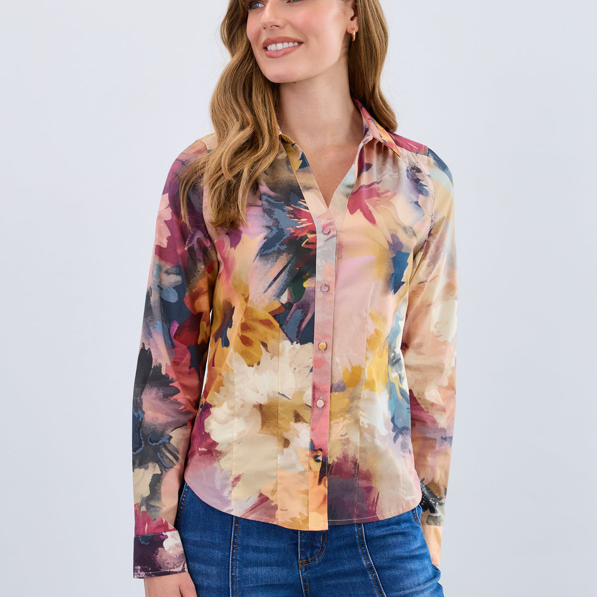 Long-Sleeve Split Neck Shirt, Melanie – French Dressing Jeans Inc.