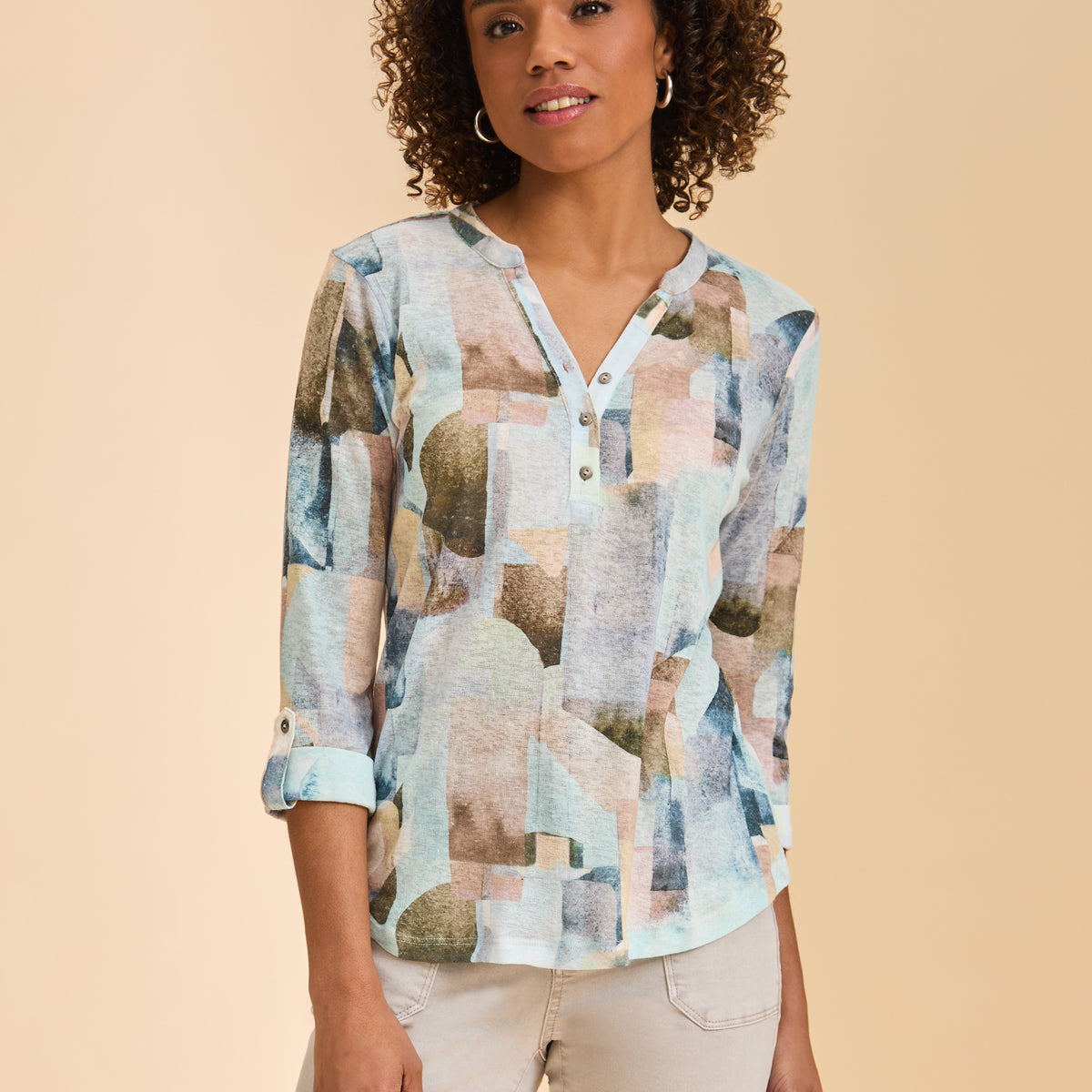 3/4 Sleeve Henley Top | French Dressing Jeans – French Dressing Jeans Inc.